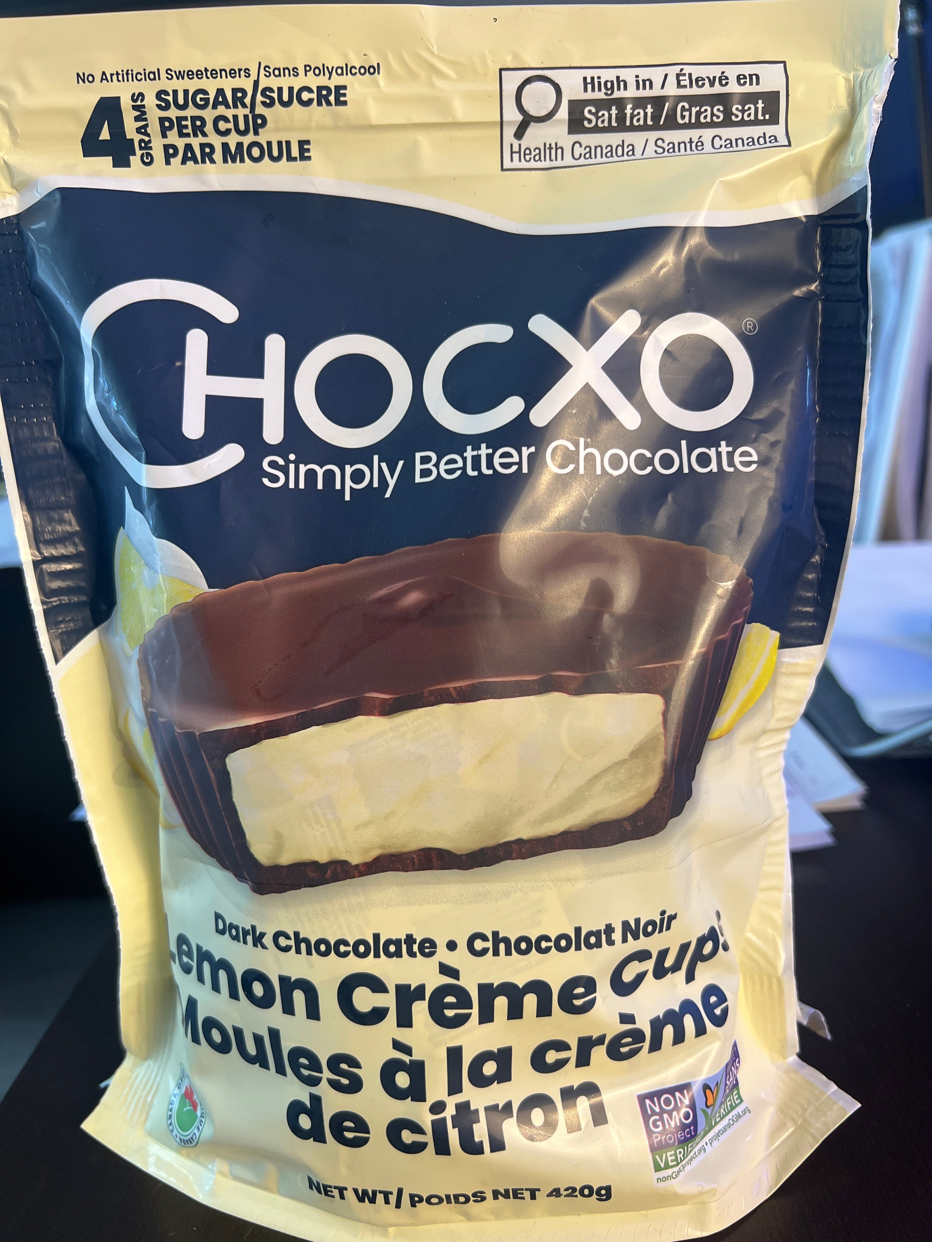 CHOCXO - DARK CHOCOLAT LEMON CREME CUPS – J&W Meal Butler