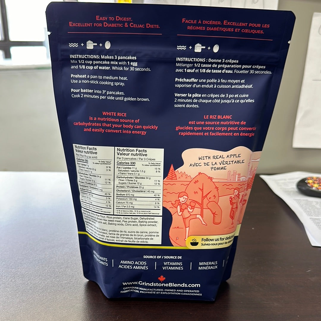 GRINDSTONE BLENDS - PROTEIN RICE PANCAKES - APPLE CINNAMON – J&W Meal ...